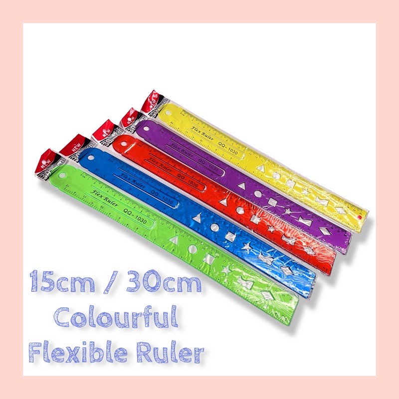 ( Ready Stock ) Flexible Soft Ruler 15cm/6in & 30cm/12in Pembaris lembut tidak patah Stationery ...