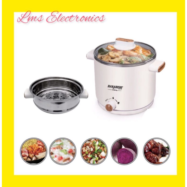 HANABISHI MULTI COOKER STAINLESS STEEL POT WITH STEAMER | Shopee Malaysia