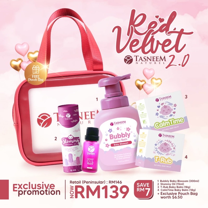 TASNEEM NATUREL UTK BAYI | SET NEWBORN FREE BEG MERAH LIMITED | Shopee ...