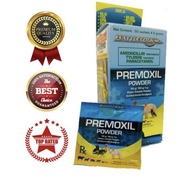 Ubat ayam PREMOXIL POWDER 5 gram Antibiotik terbaik dari ayam kecil ke ...