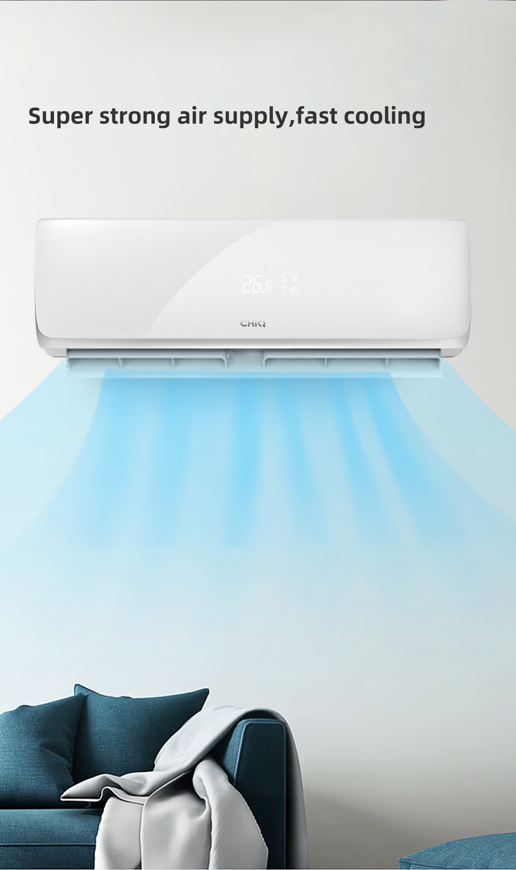 CHiQ Non-Inverter Air Cond R32 Air Conditioner 12kBTU Fast Cooling/Self ...