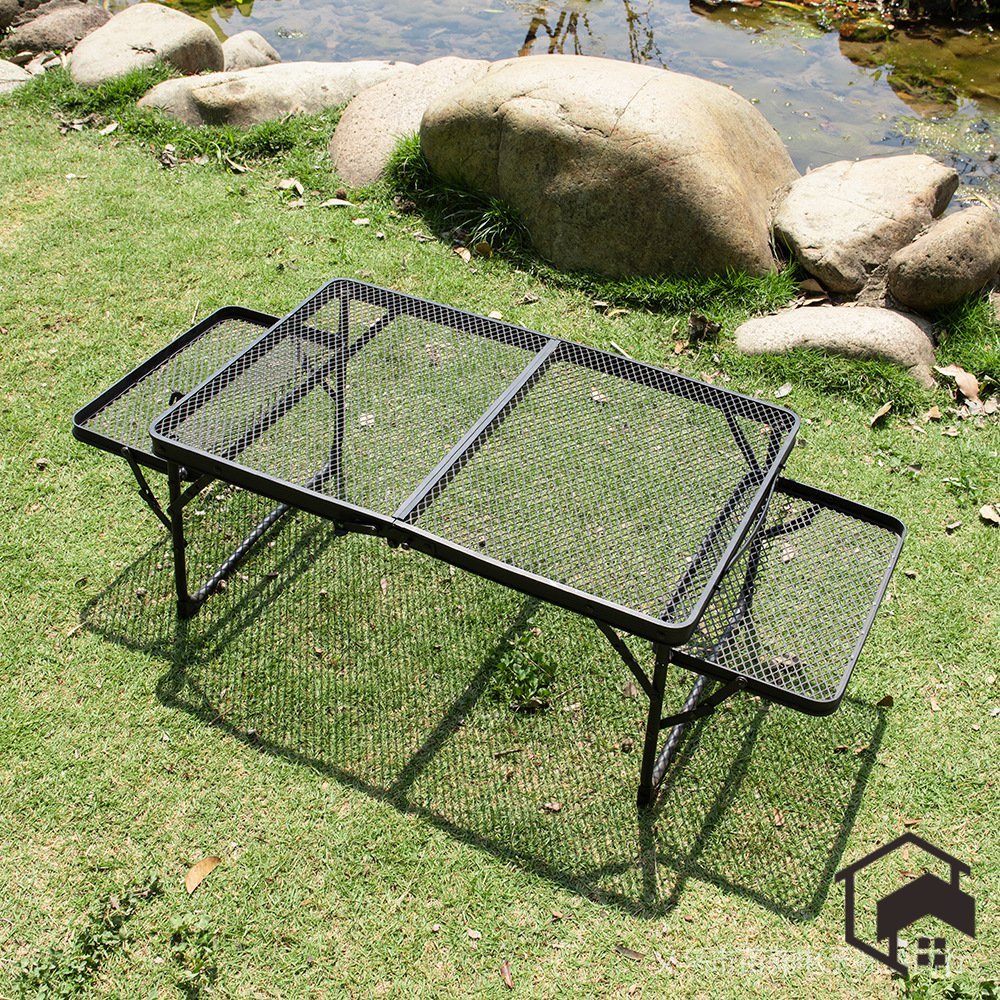 Upgraded Multifunctional Folding Mesh Table With Side Table Camping ...