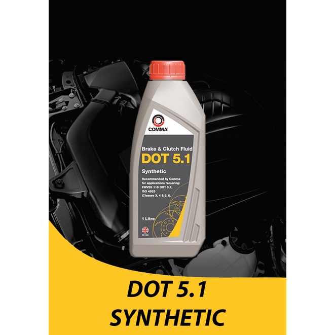 Comma DOT 5.1 Fully Synthetuc Brake Fluid (1L) | Shopee Malaysia