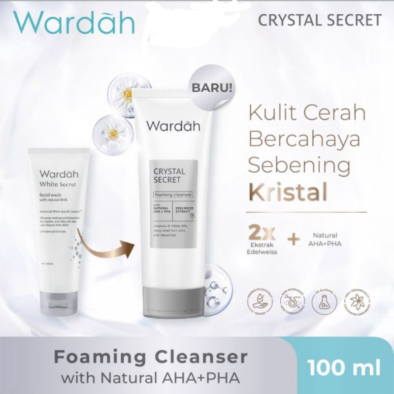 Wardah Pencuci Muka White Secret Crystal Secret / Facial Wash / Foaming ...