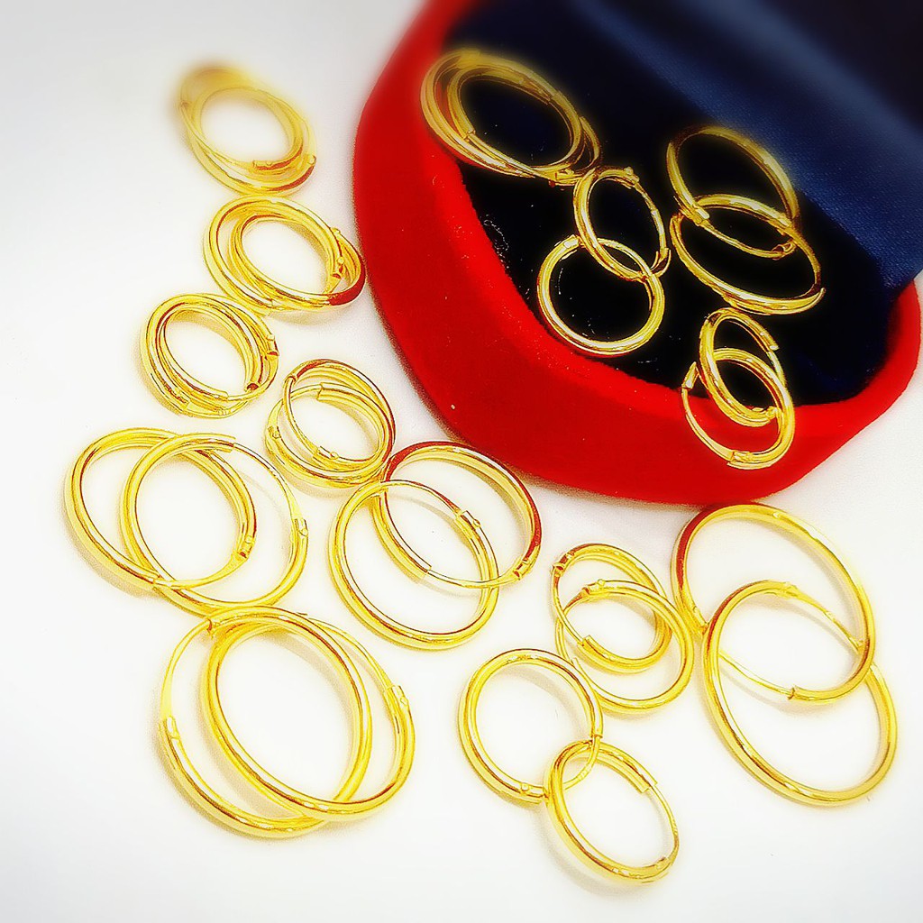 LAELA SUBANG RING LICIN EMAS TULEN 916 GOLD | Shopee Malaysia