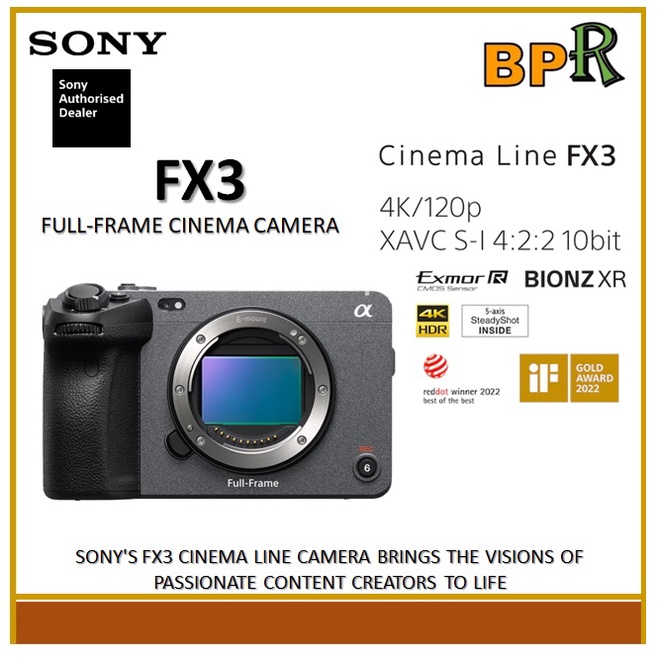 Sony FX3 Full-Frame Cinema Camera - Sony Malaysia Warranty | Shopee ...