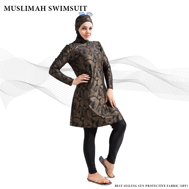 Muslim Swimwears Women Swimsuit Modest Full Cover Active Hijab Burkinis ...