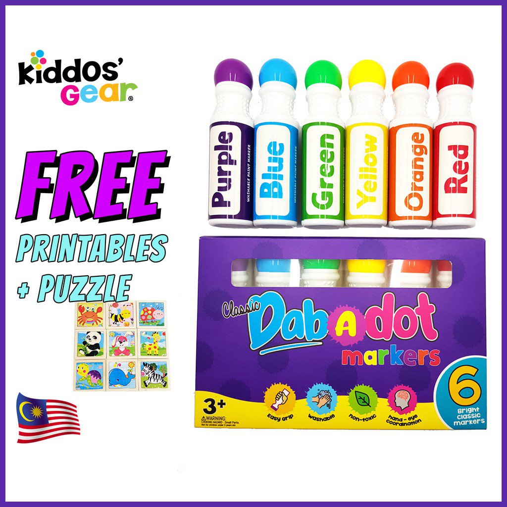 [] dab-a-dot | classic dot art washable markers | big size - 60ml ...