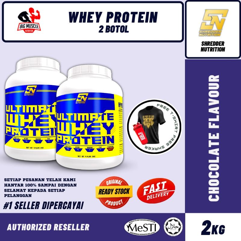Hydro Whey Protein Isolated 2 Bottle x 2kg By Shredder Nutrition ...