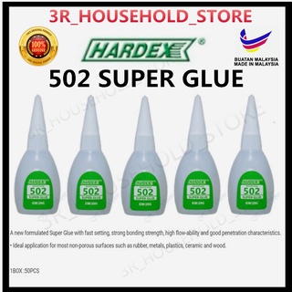 HARDEX 502 SUPER GLUE ~50PCS/BOX Super Glue 快干胶 Gam 502 HARDEX Industry ...