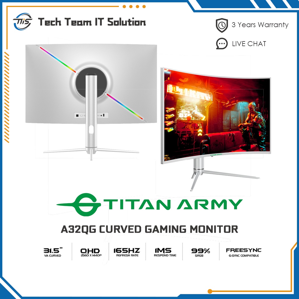 Titan Army 32inch QHD Curved 165Hz 1ms Gaming Monitor (A32QG) | Shopee ...