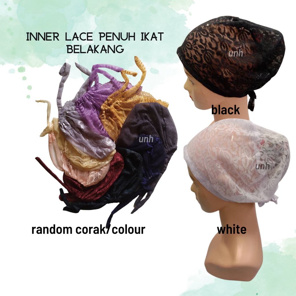 Inner lace penuh anak tudung lace ikat belakang | Shopee Malaysia