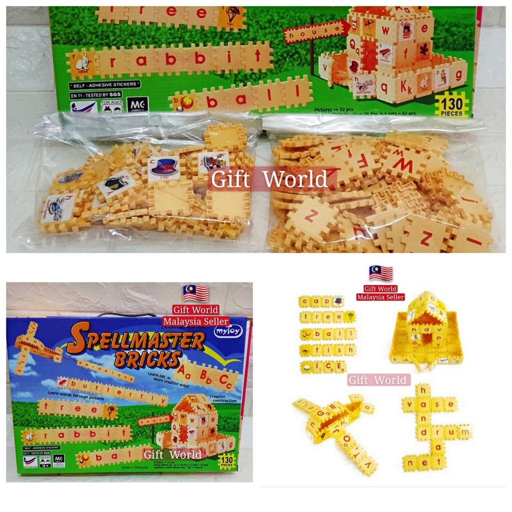 BLOCK MAINAN ABC / SPELLMASTER BRICKS / WORDS PUZZLE GAME/ LEARN ABC ...