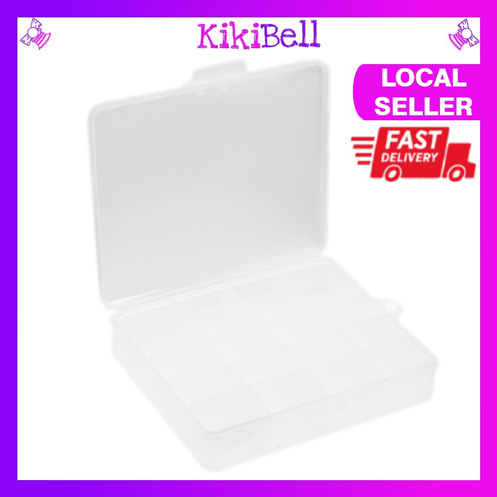 20 Slots Grids Multipurpose Organizer Storage Box White Plastic ...