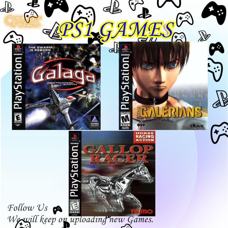 PS1 DISC Galaga Destination Earth/Galerians/Gallop Racer [100% BRAND ...