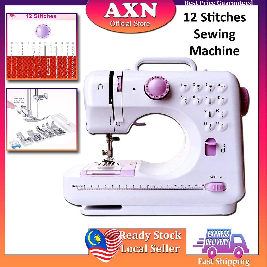 AXN Portable Sewing Machine Upgraded FHSM 505A Pro 12 Stitches Mesin ...