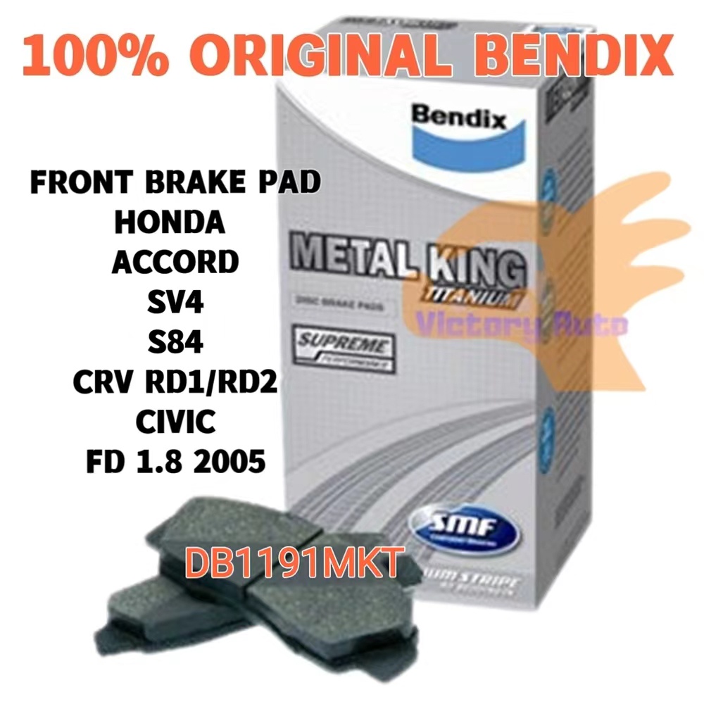 ORIGINAL BENDIX FRONT BRAKE PAD DB1191MKT HONDA ACCORD 2.0 SV4 S83 S84 CIVIC FD CRV RD1 RD2 ...
