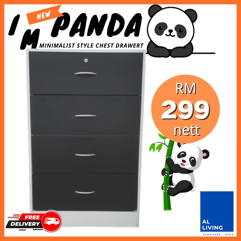 [READY STOCK] PANDA CHEST DRAWER (FREE SHIPPING+INSTALLATION) | Shopee ...