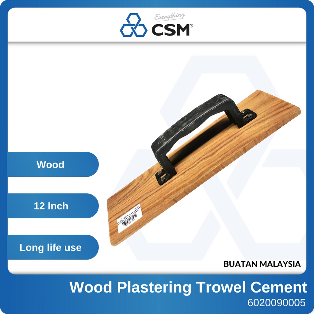 CSM Wood Plastering Trowel Cement Papan Kayu Gosok Sudu Simen Segi ...