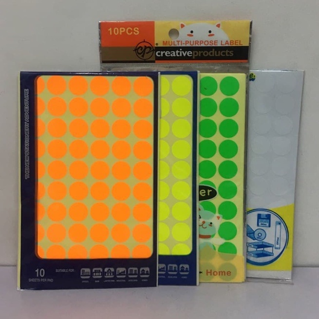 STICKER LABEL 19MM BULAT 10SHEET/PACK | Shopee Malaysia