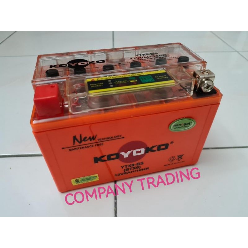 YTX9-BS KOYOKO NANOGEL BATTERY (BENELLI : IMPERIAL 400 / LEONCINO 250 ...