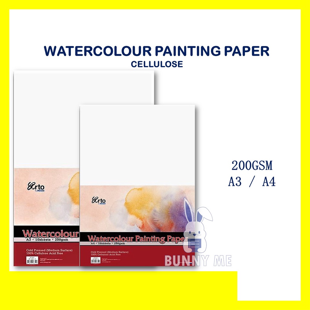 CAMPAP ARTO WATERCOLOUR PAINTING PAPER 200GSM/ A3 / A4 / DRAWING PAPER ...