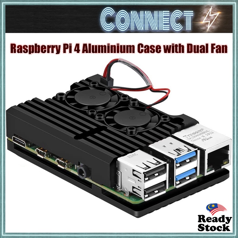 Raspberry Pi 4 Model B Aluminium Casing with Dual Fan | Shopee Malaysia