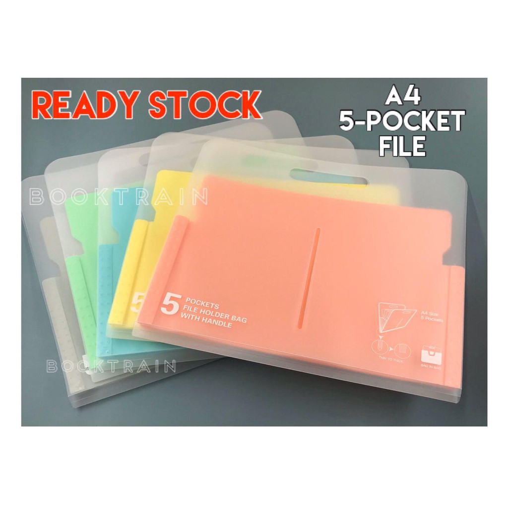 (Ready Stock)5 pocket Expanding File/A4 File Folders/Documents ...