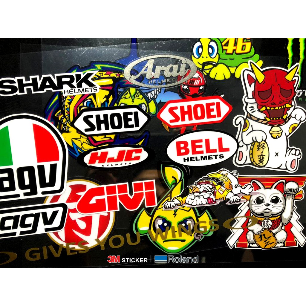 [READY STOCK] 3M Sticker Motorcycle Helmet Decal waterproof.. | Shopee ...