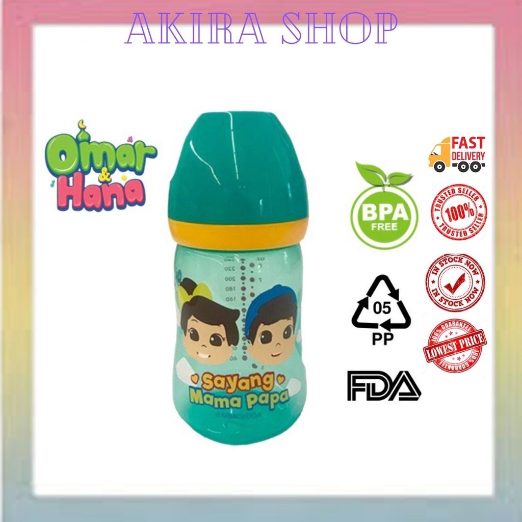 Botol susu baby Omar & Hana Limited Stock Wide Neck 8oz Milk Feeding ...