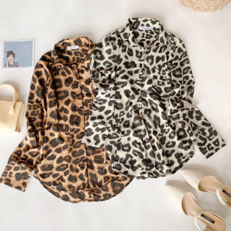 MEGAN TOP | LEOPARD BLOUSE | KEMEJA BLOUSE CORAK HARIMAU | READY STOCK ...