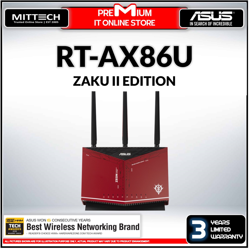 Asus RT-AX86U ZAKU II Edition Router | AX5700 | 861+4804Mbps Dual Band ...