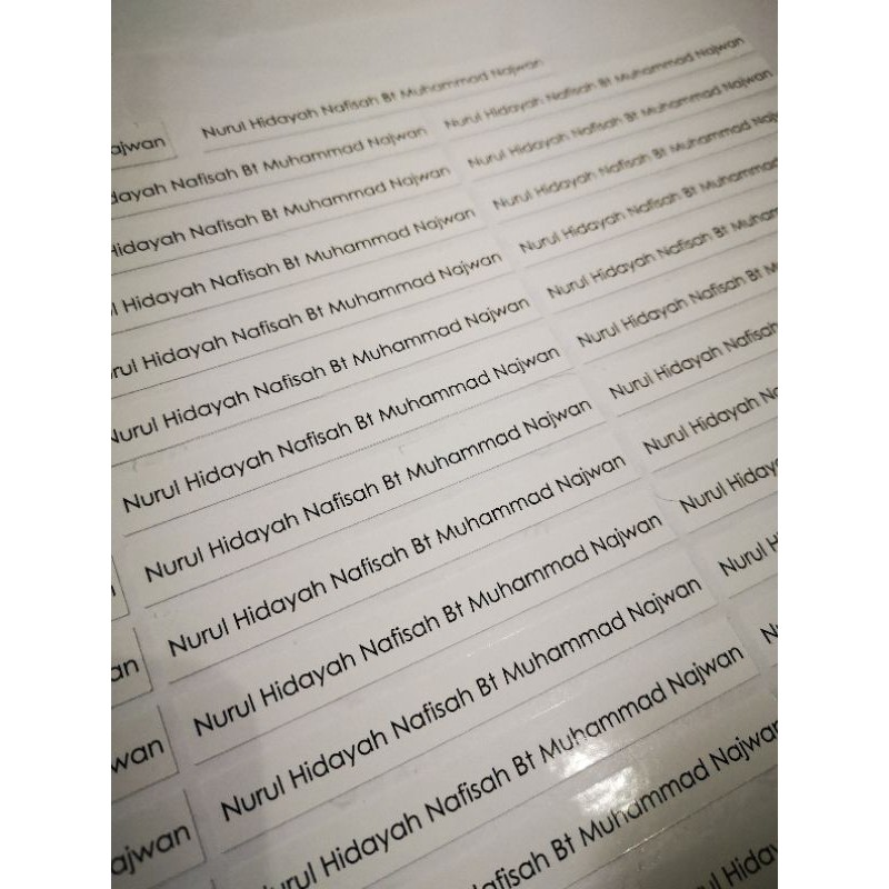 [HOT ITEM] STICKER NAMA BUDAK SEKOLAH RUMI JAWI DAN KELAS DENGAN FREE ...