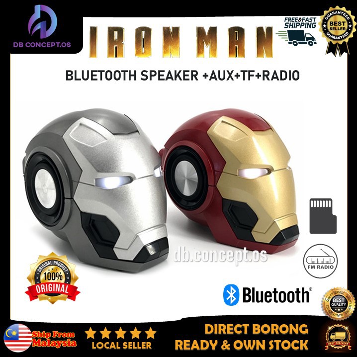 Marvel Iron Man Wireless V4.2 Bluetooth Speaker Subwoofer with FM Radio ...