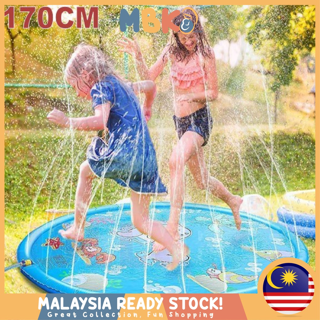 Inflatable Splash Pool Sprinkle 170CM Children Water Spray Game Pad PVC ...