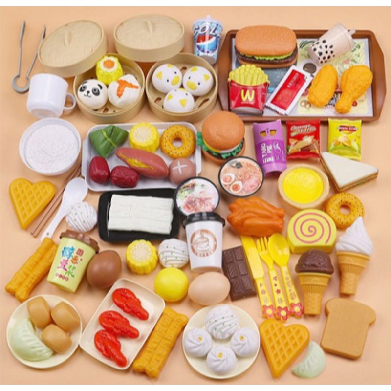 Kitchen Toys Pretend Play - Chinese Food DimSum Western Fast Food ...