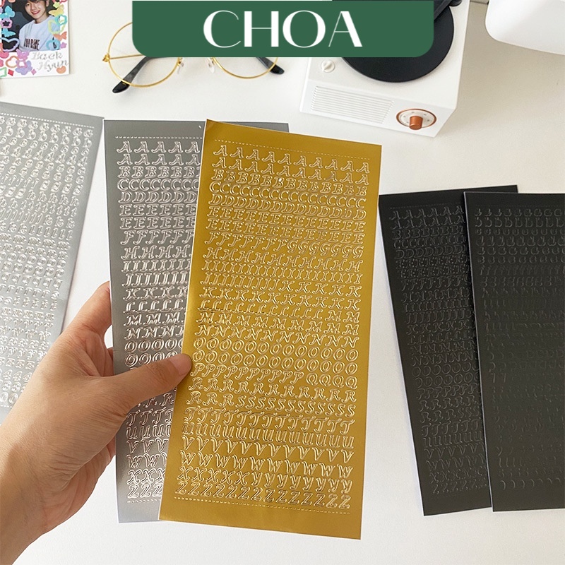 Alphabet Gold Black ABC Toploader Alphabet Stickers Toploader Deco ...