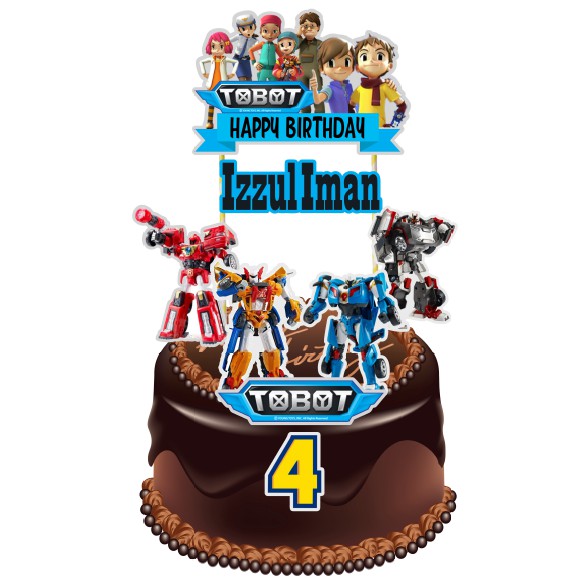 Tobot Cake Topper Set Shopee Malaysia
