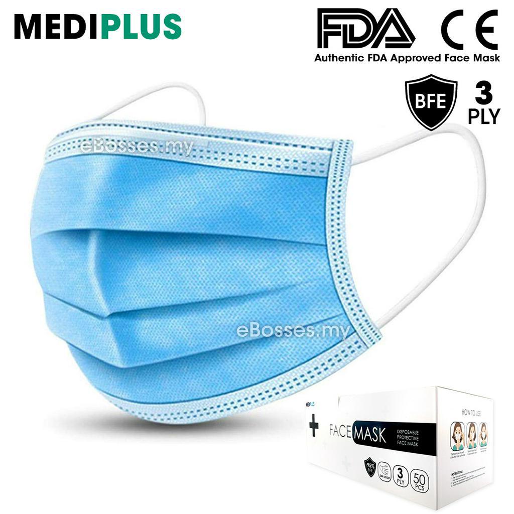 FDA Medical Surgical Face Mask 3-Ply with Ear loop (50 pcs) | Shopee ...