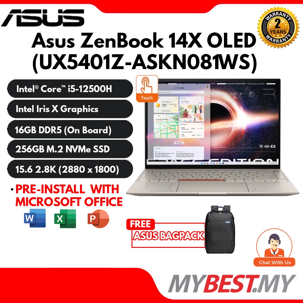 Asus Zenbook 14x Oled Space Edition Ux5401z Askn081ws 14 2 8k Touch