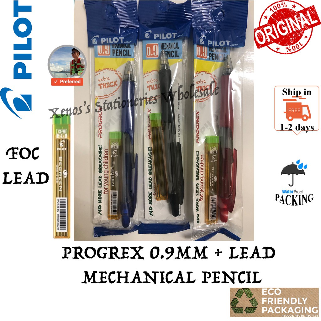 PILOT PROGREX 0.9MM MECHANICAL PENCIL **FREE LEAD** (READY STOCK / 100% ...