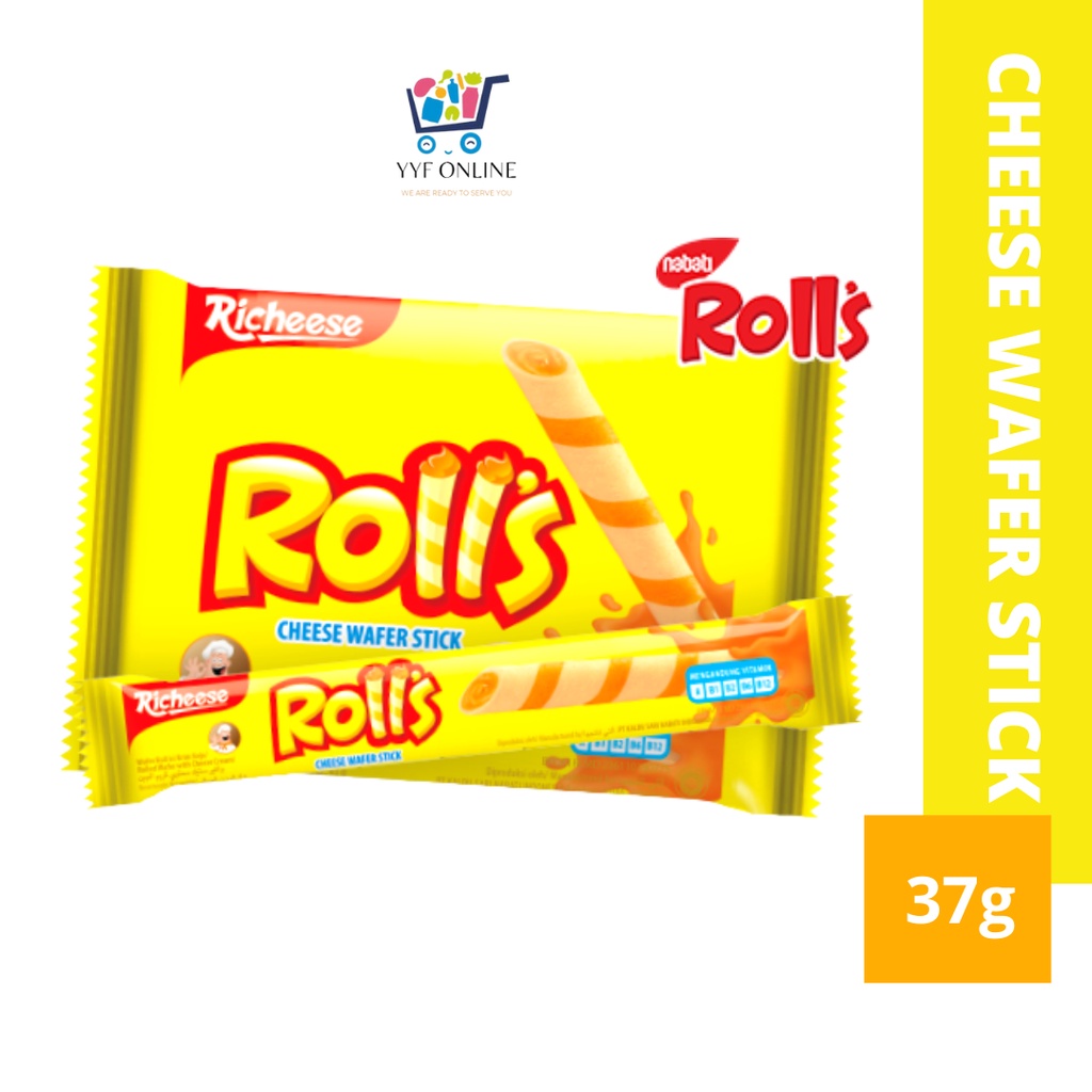 Richeese Nabati Cheese Wafer Stick/Wafer Roll isi Krim Keju 37g ...
