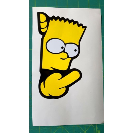 SIMPSONS MID FINGER STICKER,BART STICKER,STICKER CERMIN | Shopee Malaysia
