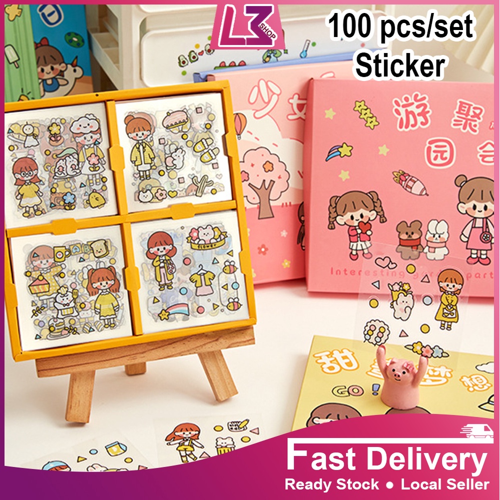 Ready Stock 100 Sheets School Student Stickers Scrapbooking DIY Journal ...