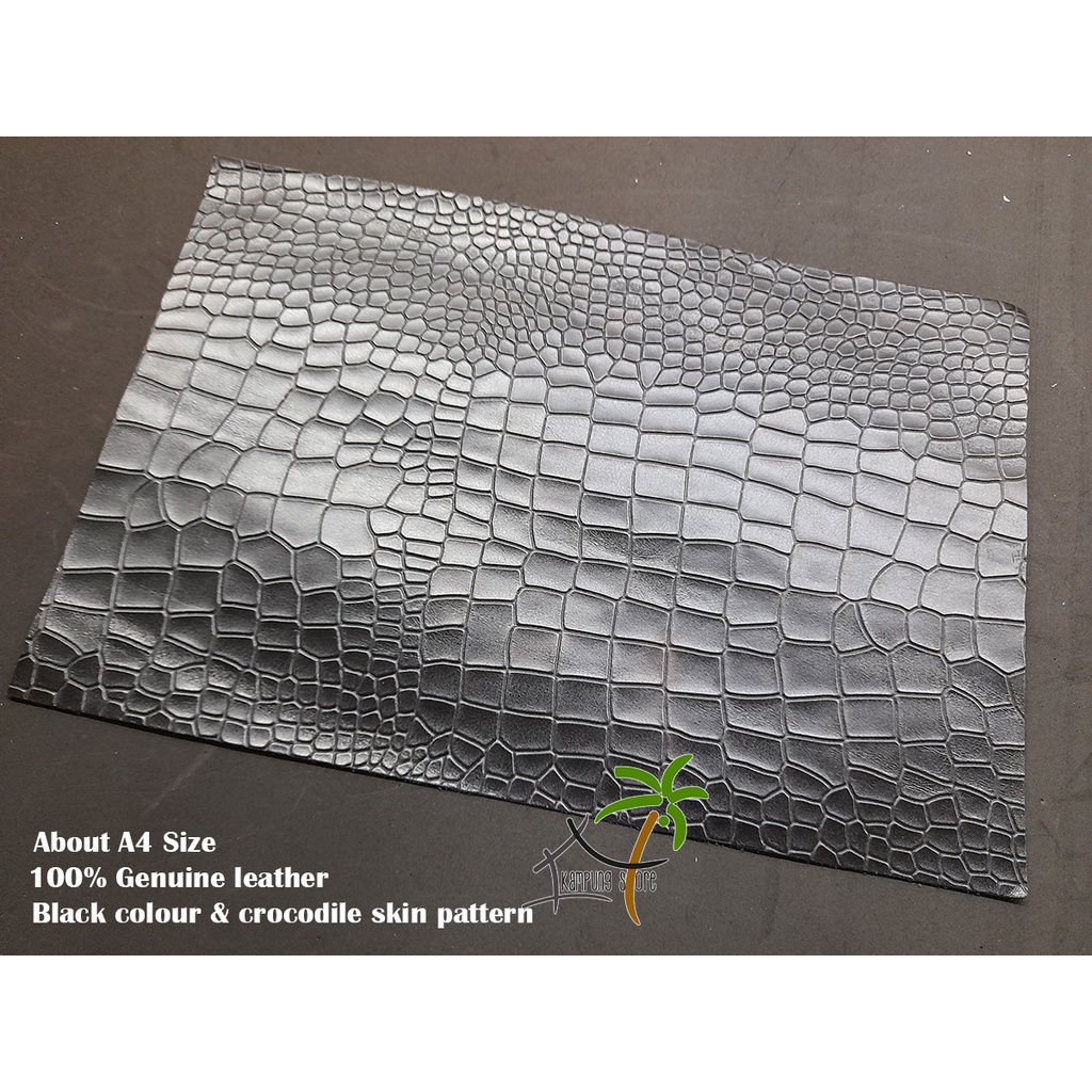 Genuine Leather - Black Crocodile Pattern A4 | Shopee Malaysia