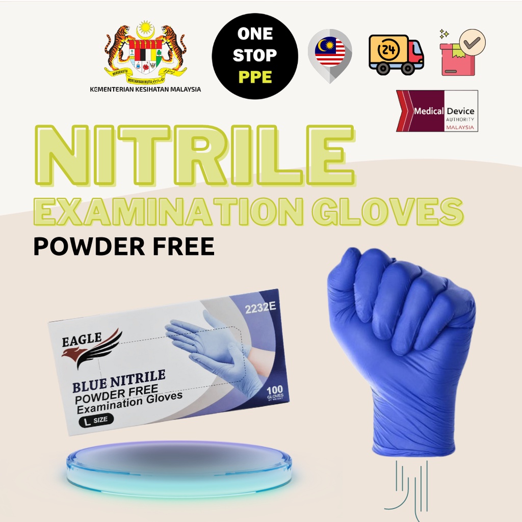 [OneStopPPE] Nitrile Powder Free Examination Medical Grade Disposable ...