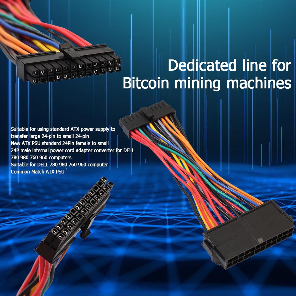 15cm 24pin female to mini 24p male internal power cable wire for dell ...