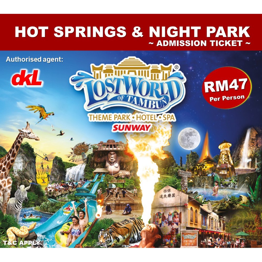 Sunway Lost World of Tambun Hot Springs Night Park Admission Ticket in ...