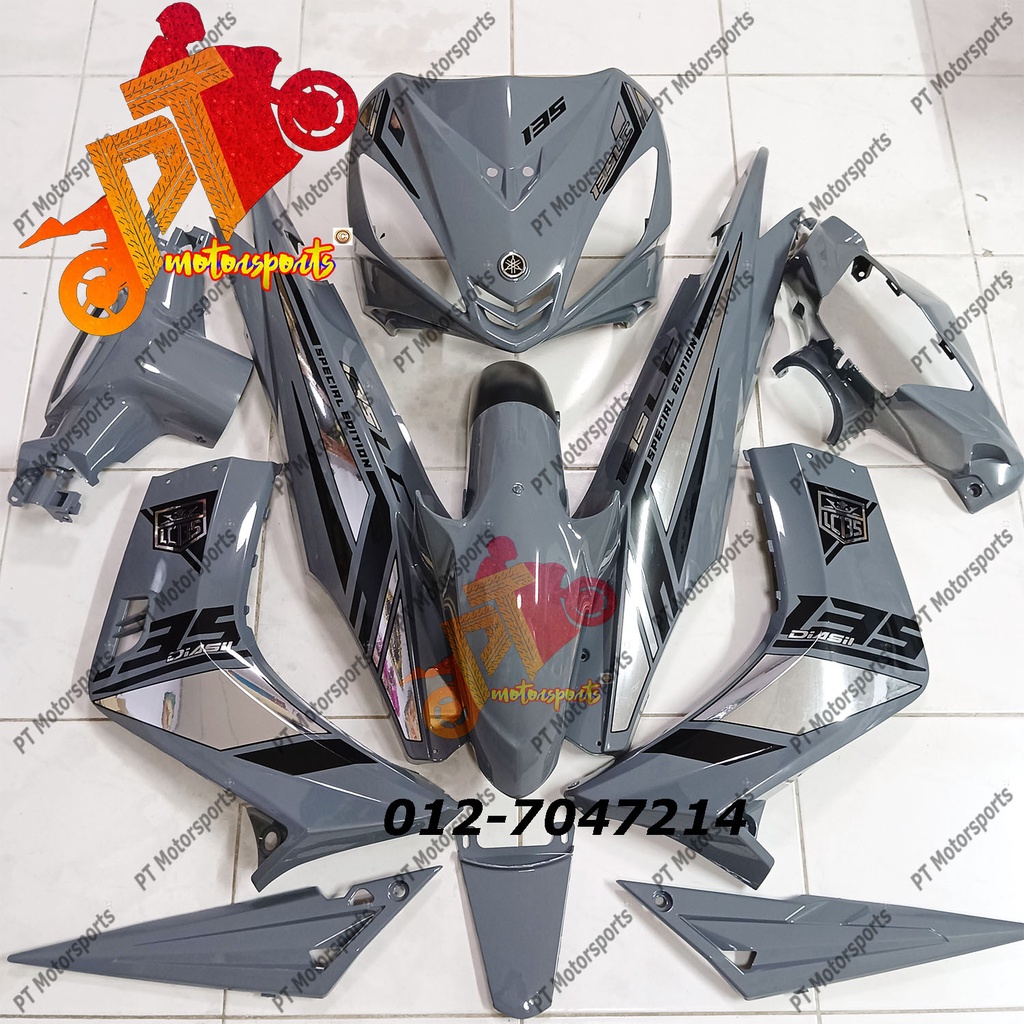Yamaha LC 135 V1 Cover Set Nardo Grey Sticker Chrome Black Gold Carbon ...