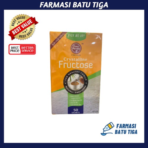 FINE FOODS CRYSTALLINE FRUCTOSE (NATURAL SWEETENER) 50 SACHETS (FOR ...